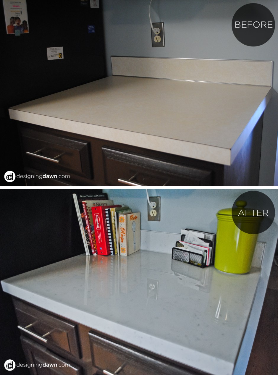 Glossy Painted Kitchen Counter Top Tutorial | Remodelaholic