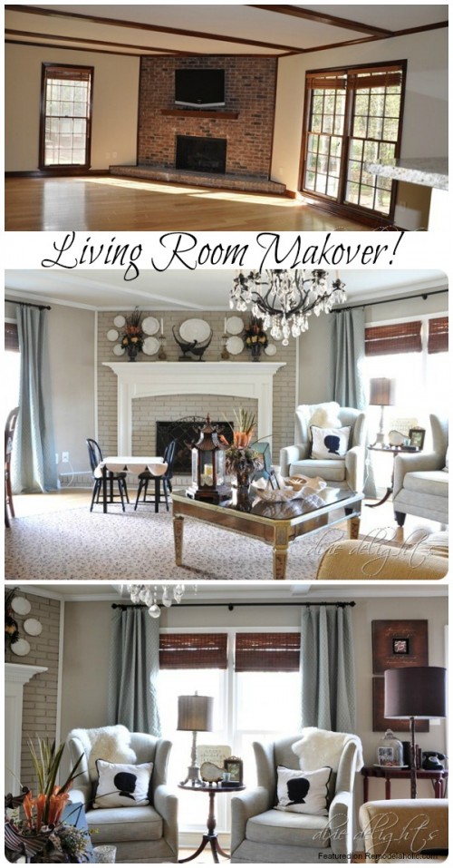 Newly Painted and Decorated Den Before and After | Remodelaholic