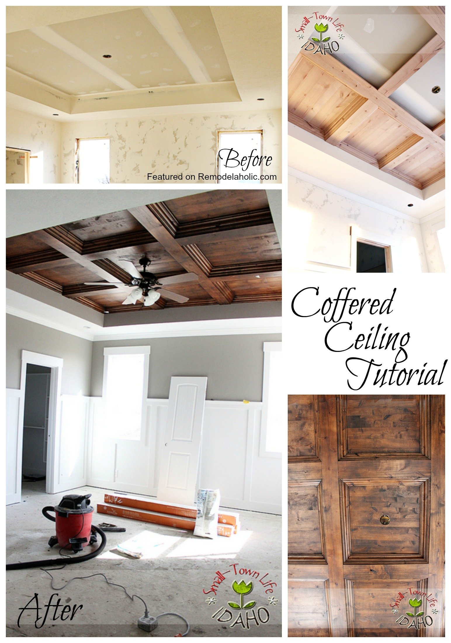 DIY Master Bedroom Wood Coffered Ceiling | Remodelaholic