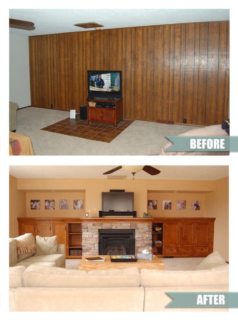 Amazing DIY Fireplace and Built-Ins | Remodelaholic
