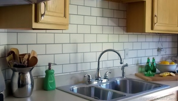 Painted Subway Tile Backsplash | Remodelaholic