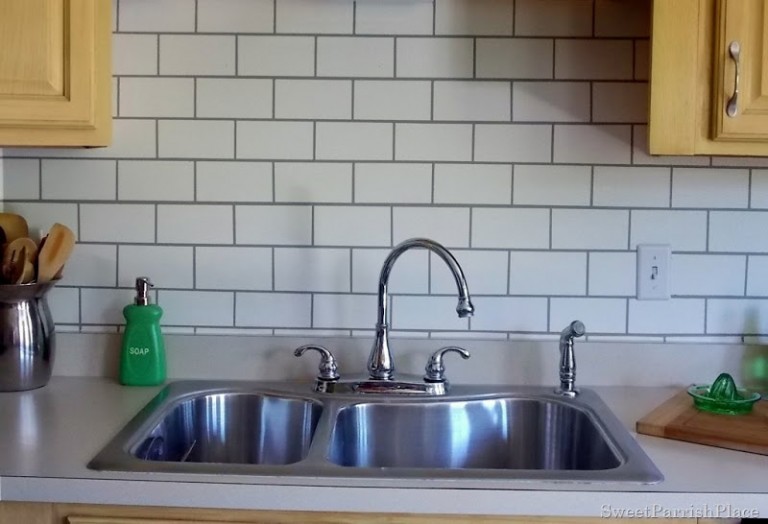 Painted Subway Tile Backsplash | Remodelaholic