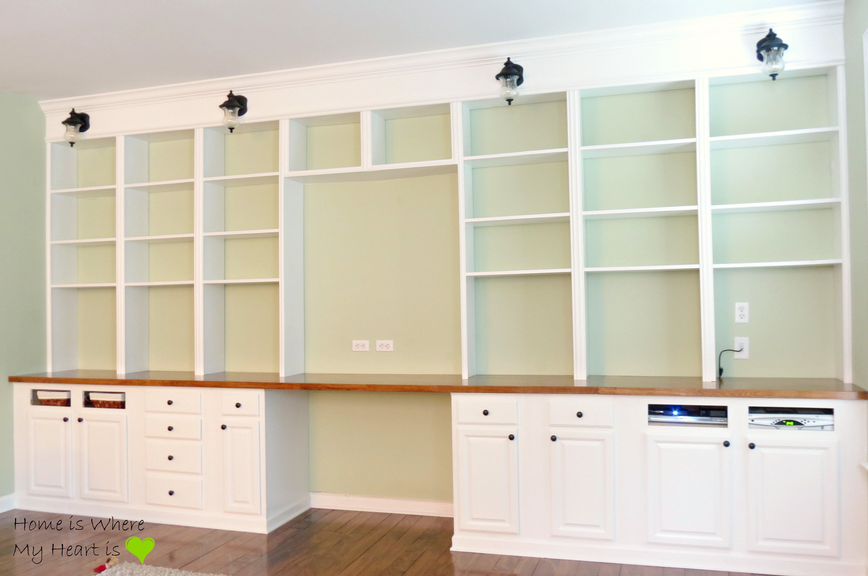 Remodelaholic Build A Wall to Wall Built In Desk And Bookcase Remodelaholic Build A Wall to Wall Built In Desk And Bookcase