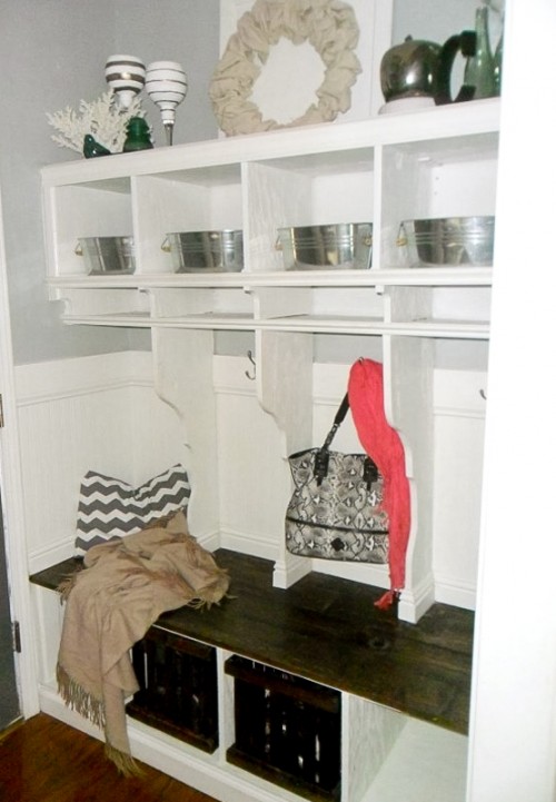DIY Entryway Mudroom with Cubbies for Under $150 | Remodelaholic