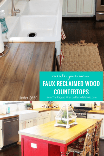 How to Create Faux Reclaimed Wood Countertops | Remodelaholic