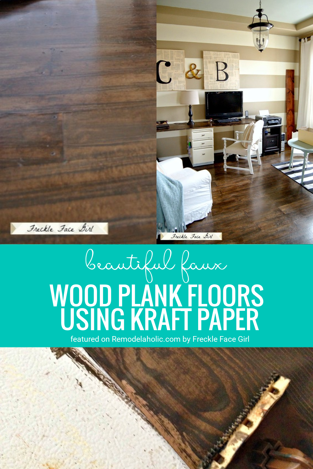 Homenoon: DIY Faux Wood Flooring Using Brown Paper