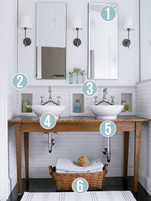 Get This Look: Contemporary Rustic White Bathroom | Remodelaholic