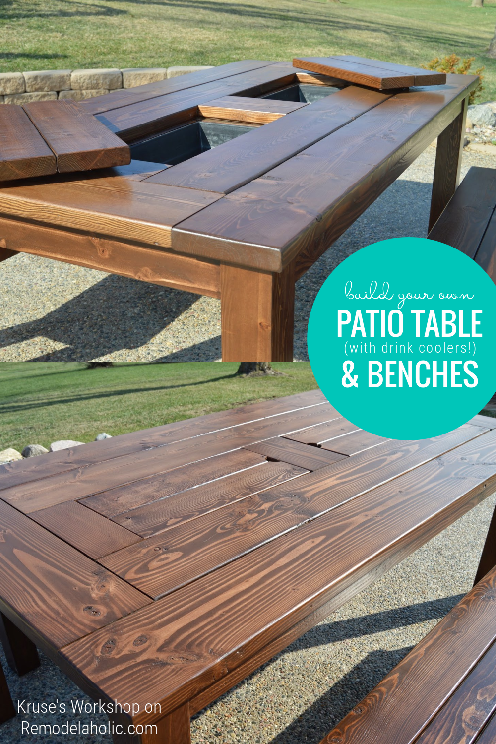 Build a Patio Cooler Table with Built-In Ice Boxes | Remodelaholic