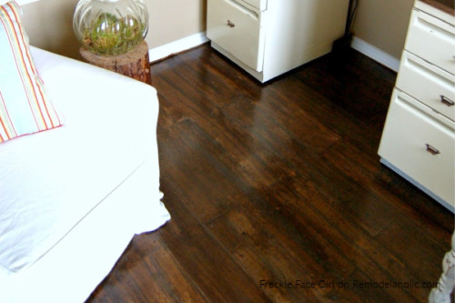 DIY Faux Wood Flooring Using Brown Paper | Remodelaholic