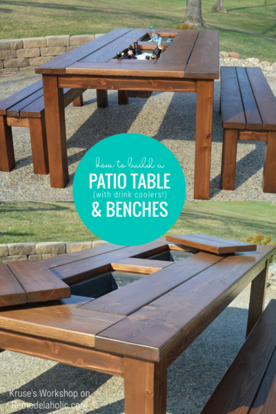 Build a Patio Cooler Table with Built-In Ice Boxes | Remodelaholic