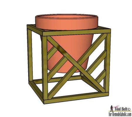 Modern Cube Plant Stand With Optional Fretwork | Remodelaholic