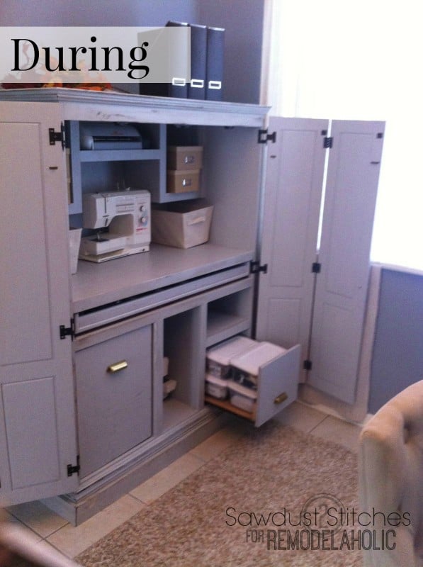 Craft Cabinet Makeover | Remodelaholic
