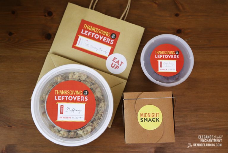 Thanksgiving Leftover Printable Labels | Remodelaholic