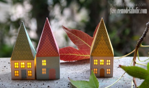 Printable Paper House Luminaries | Remodelaholic