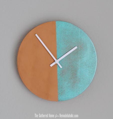 DIY Two-Tone Copper Clock | Remodelaholic