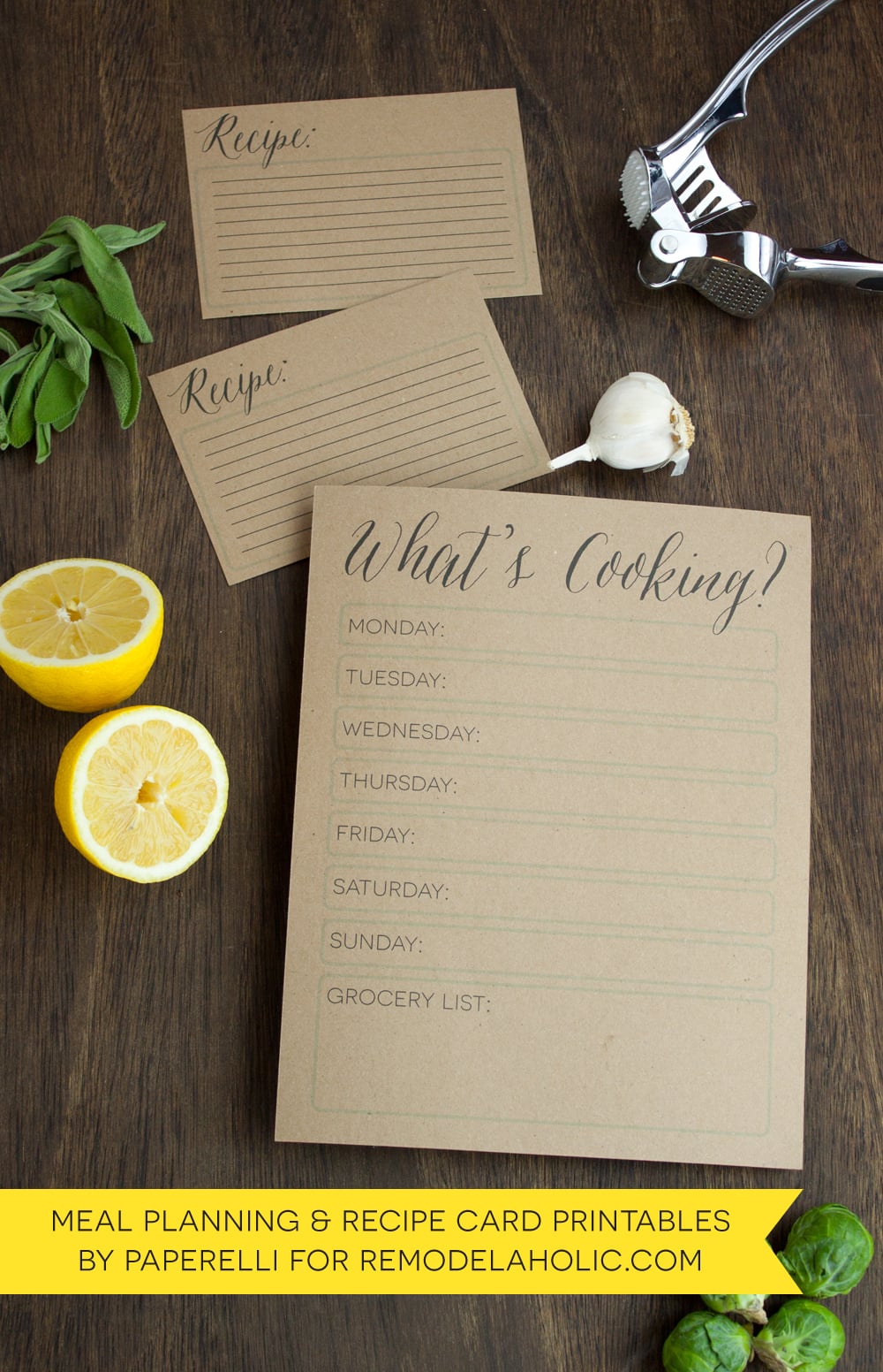 Get Organized with Meal Planning Printables | Remodelaholic