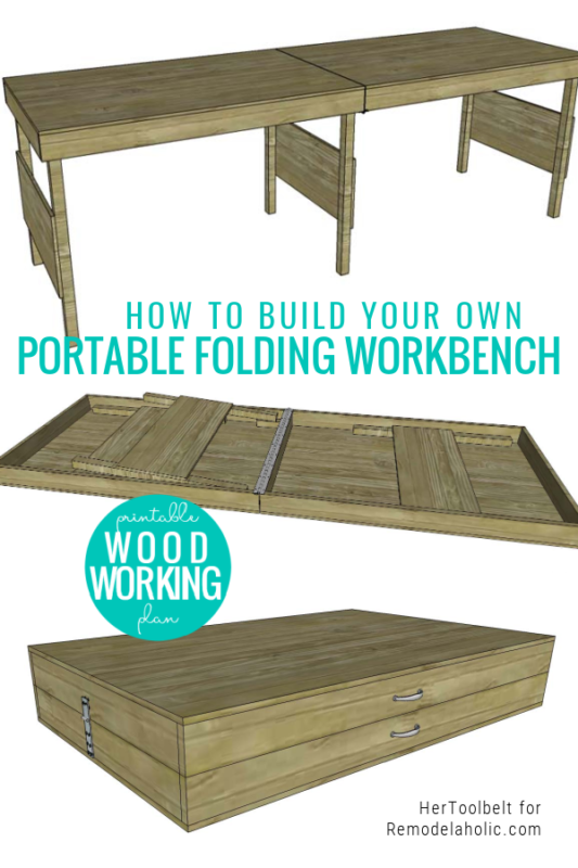 DIY Portable Folding Workbench or Large Foldable Table | Remodelaholic