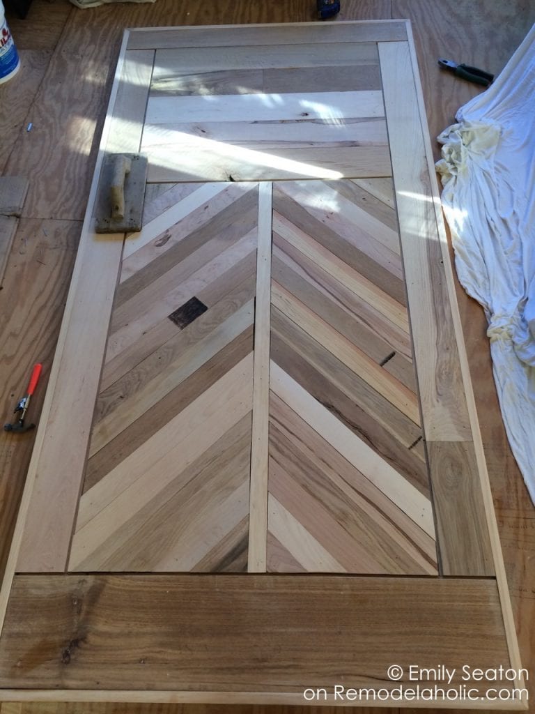 How to Build a Wood Chevron Barn Door | Remodelaholic