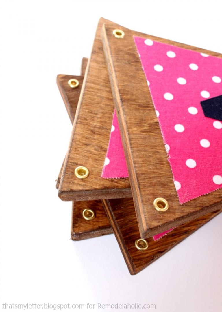 DIY Wood Bunting with Fabric Letters | Remodelaholic