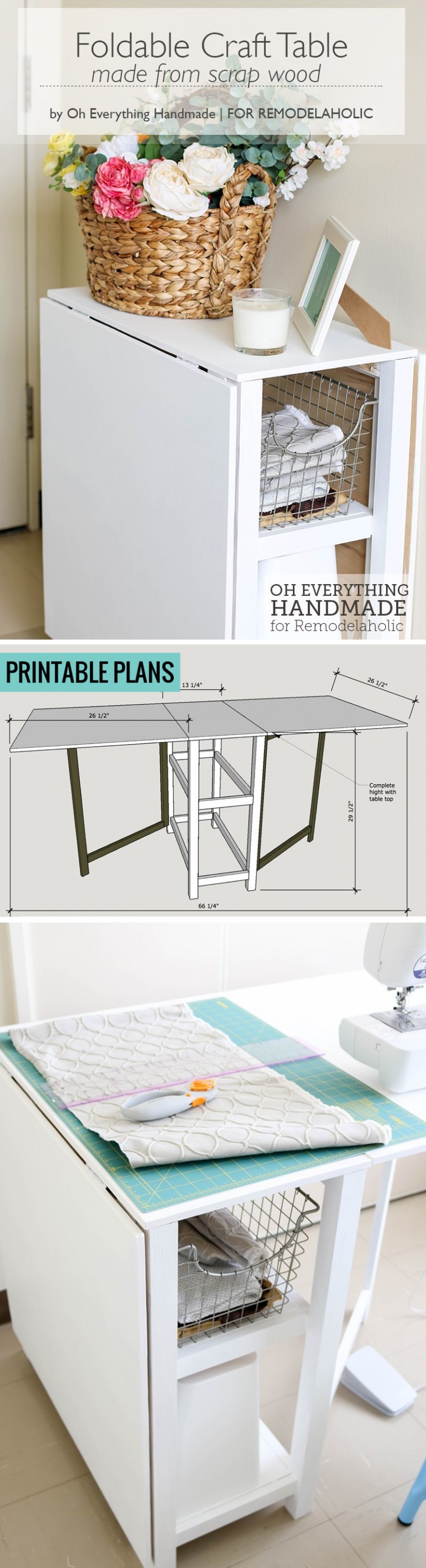 DIY Folding Craft Table or Foldable Desk | Remodelaholic