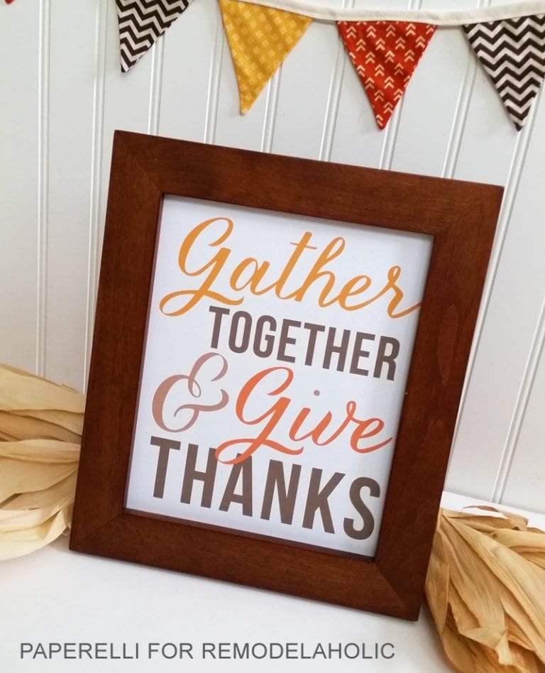 Thanksgiving Decor Printable: Gather and Give Thanks | Remodelaholic