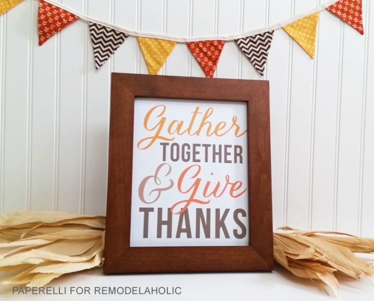 Thanksgiving Decor Printable: Gather and Give Thanks | Remodelaholic