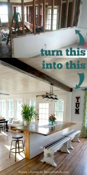DIY Built-in Breakfast Bar Dining Table | Remodelaholic