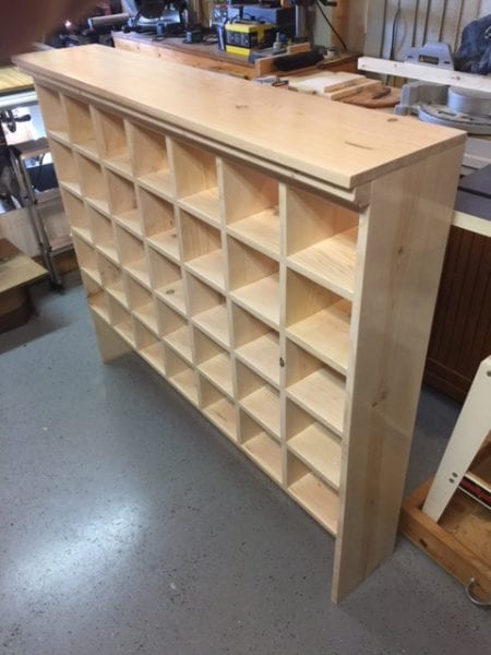 How to Build a Vintage Mail Sorter DIY Shoe Cubby Shelf | Remodelaholic