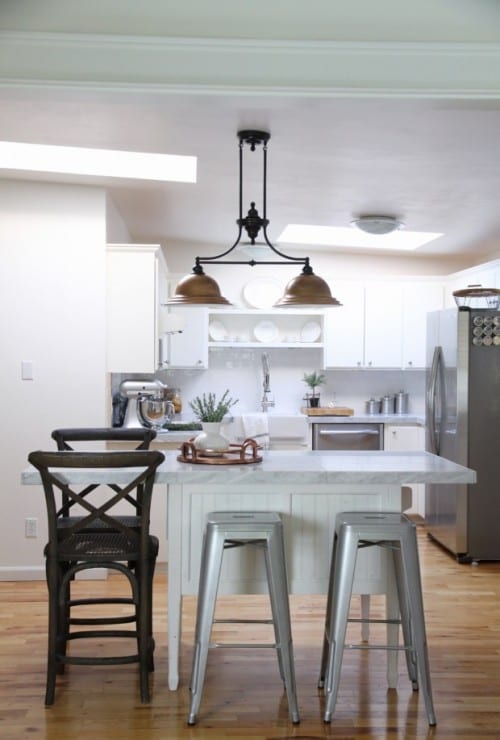 Kitchen Mini-Makeover with Affordable Tiled DIY Marble Countertops and ...