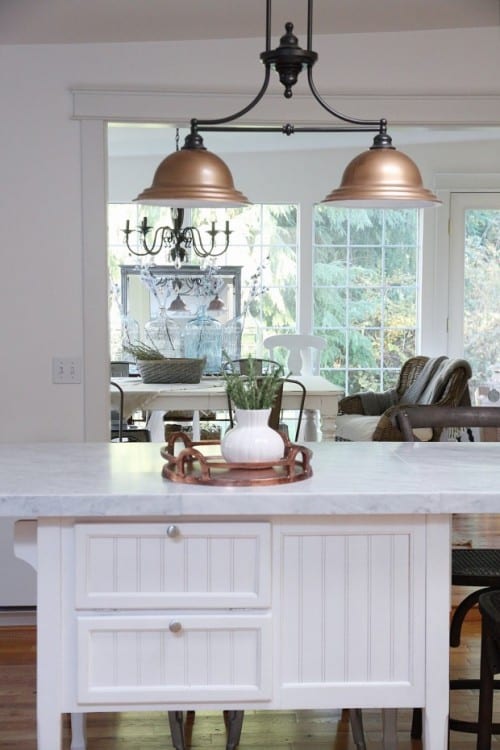 Kitchen Mini-Makeover with Affordable Tiled DIY Marble Countertops and ...