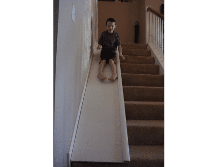 DIY Stair Slide, or How to Add a Slide to Your Stairs | Remodelaholic