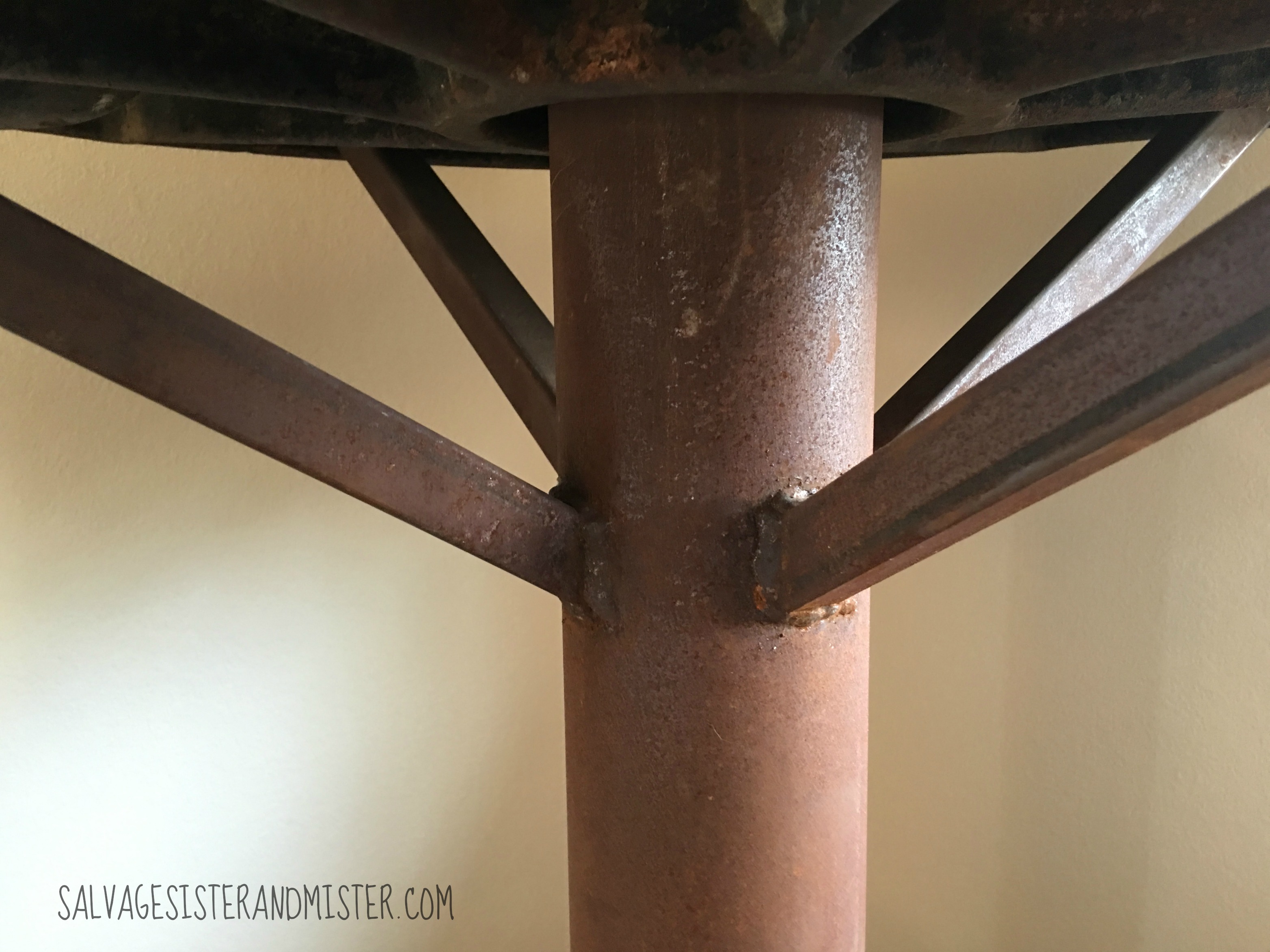 Salvaged DIY Industrial Bar Table | Remodelaholic