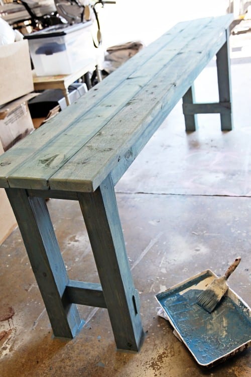 How to Build a No-Nails Console Table + Layering Milk Paint | Remodelaholic