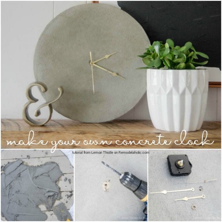 Simple DIY Concrete Clock Tutorial (with less mess!) | Remodelaholic