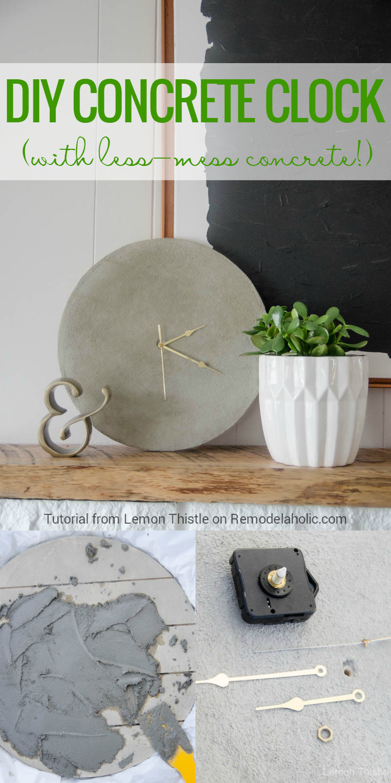 Remodelaholic | Simple DIY Concrete Clock Tutorial (with less mess!)