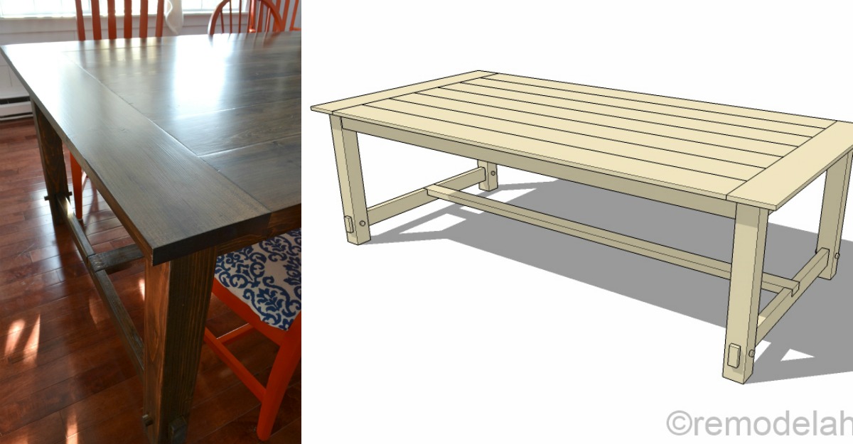 DIY Farmhouse Table with Handmade Details + Building Plan | Remodelaholic