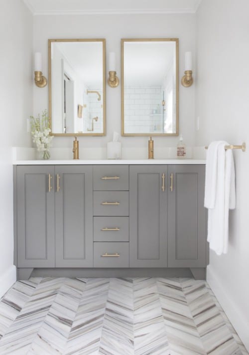 Polished Nickel & Gray Bath with $10 (and Under!) Tile Round-Up ...