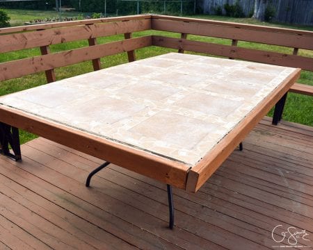 How to Replace a Patio Table Top with Tile | Remodelaholic