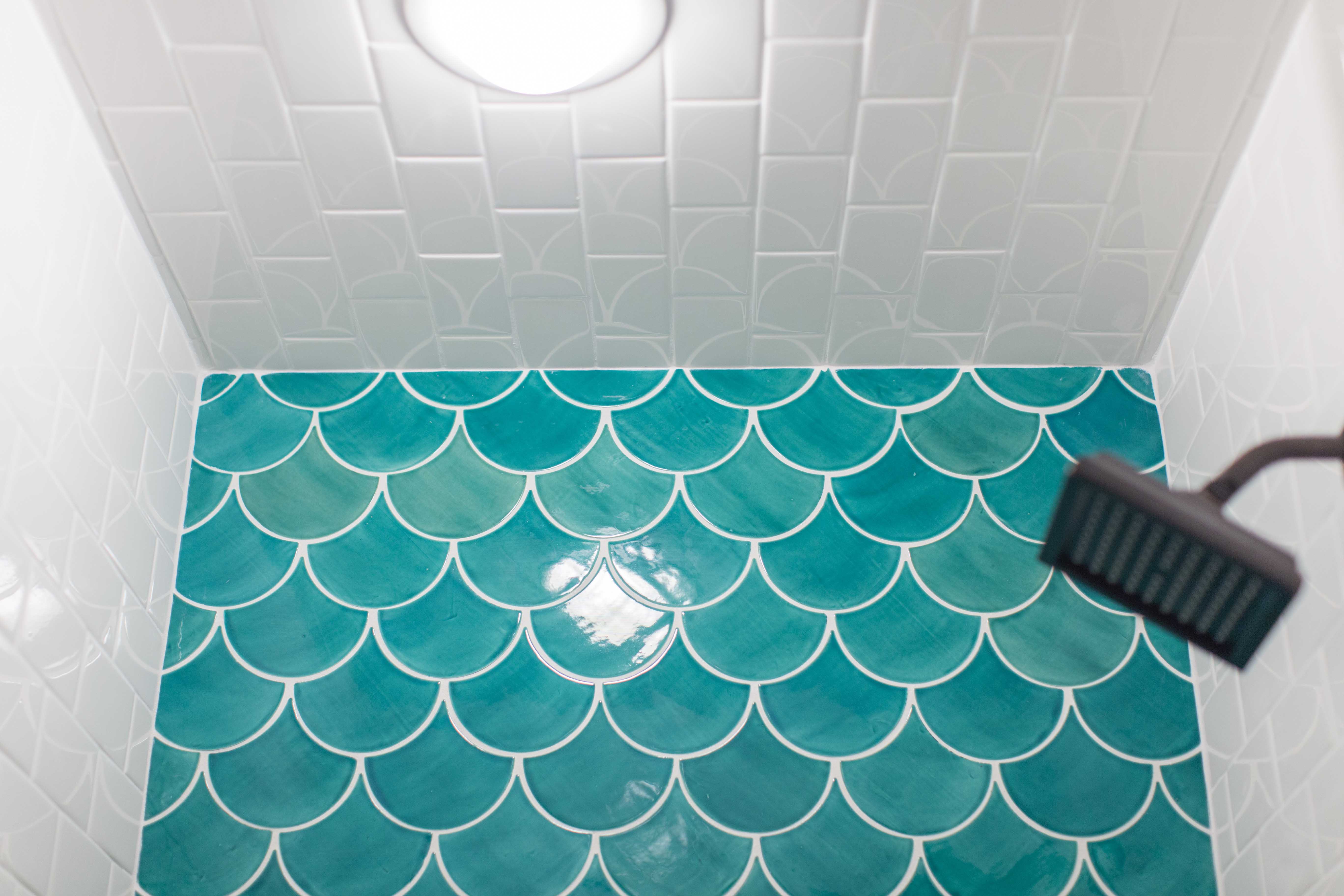 How to Tile a Shower with Moroccan Fish Scale Tile | Remodelaholic