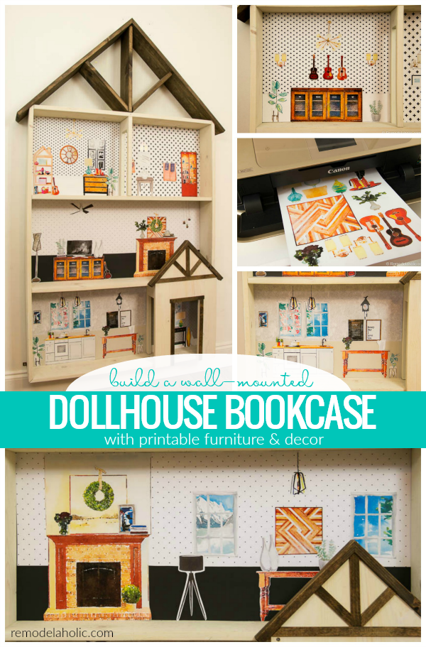 DIY Dollhouse Tutorial + Printable Dollhouse Furniture | Remodelaholic