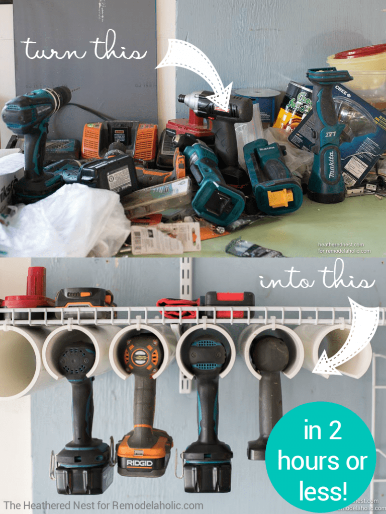 Quick and Easy DIY Power Tool Organizer | Remodelaholic