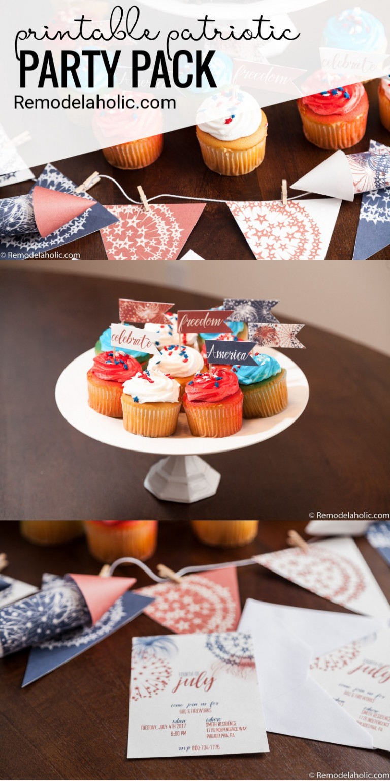 Printable Patriotic Party Pack for 4th of July BBQs | Remodelaholic