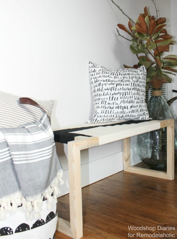 How to Make a Modern DIY Woven Bench | Remodelaholic