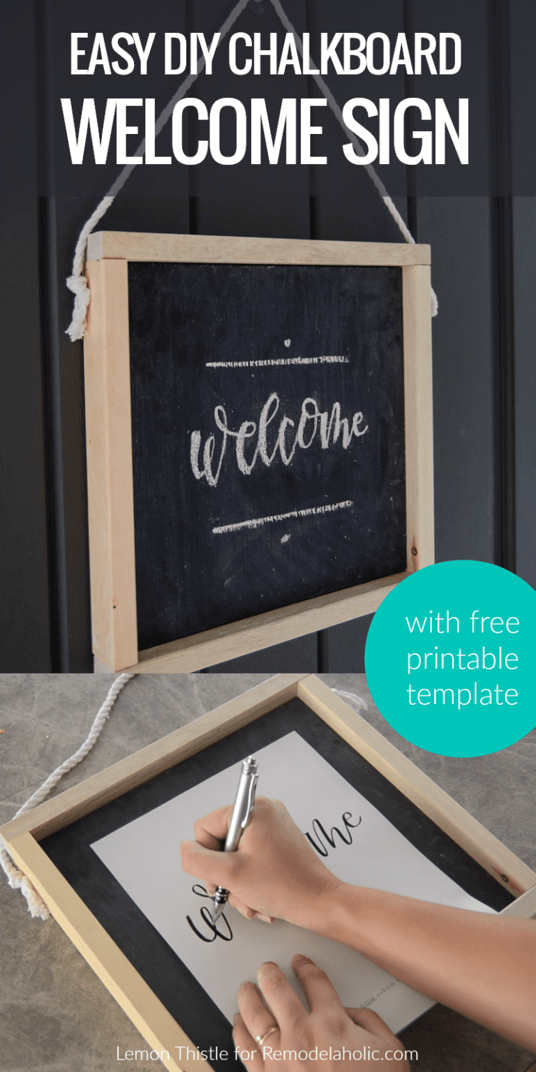 How to Make Your Own Wooden Chalkboard Welcome Sign + Free Printable ...