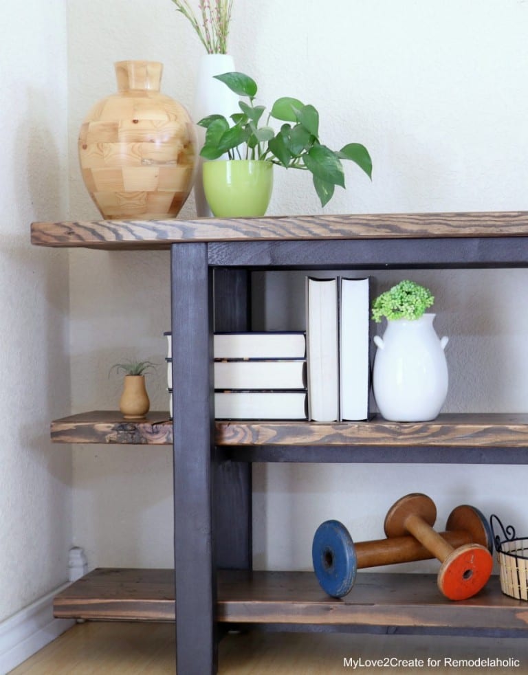 Build a Modern Easy DIY Console Table with Shelves | Remodelaholic