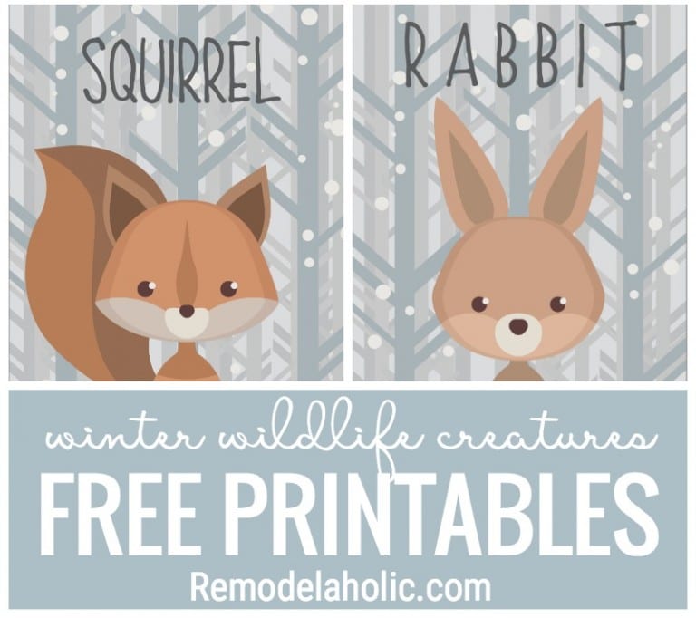 Free Winter Woodland Creature Printable Set | Remodelaholic