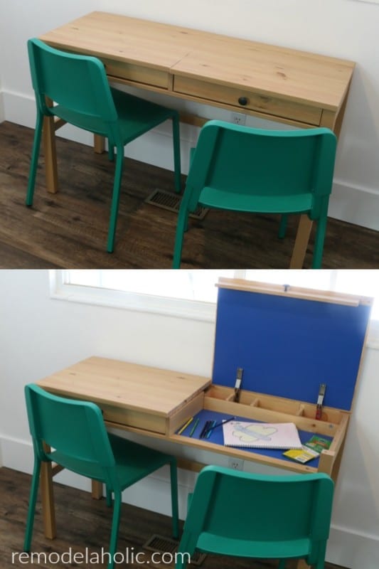 DIY IKEA Hemnes Desk Hack into Hidden Double Desk for Kids | Remodelaholic