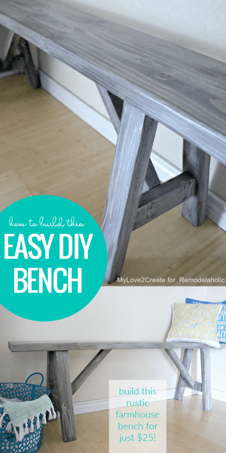 How to Build An Easy DIY Wood Bench for Just $25 | Remodelaholic