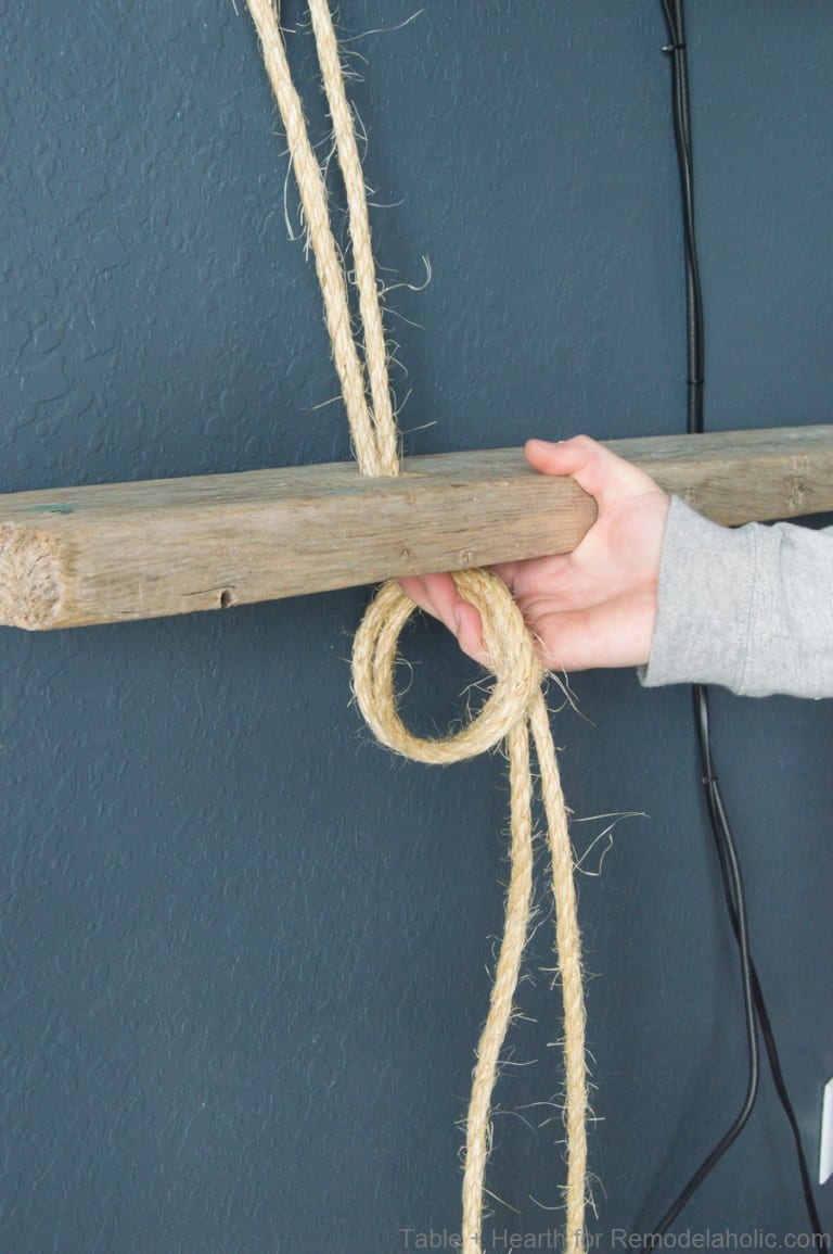 Nautical Organization: Easy DIY Floating Rope Shelf | Remodelaholic