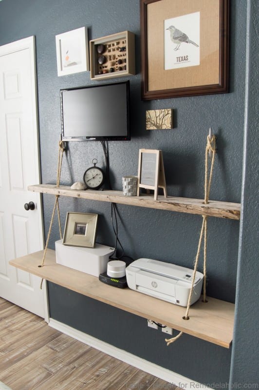 Nautical Organization: Easy DIY Floating Rope Shelf | Remodelaholic